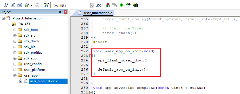 1. Example description — Configuring DA14531 hibernation and state ...