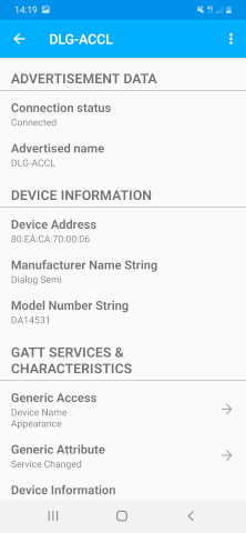 1. Example description — Reading an I2C accelerometer and sending BLE notifications